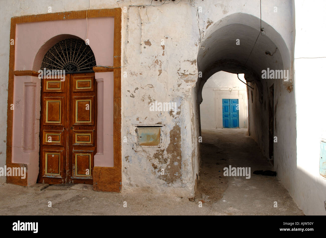 Old street corner and doorways in kairouan Tunisia Stock Photo - Alamy