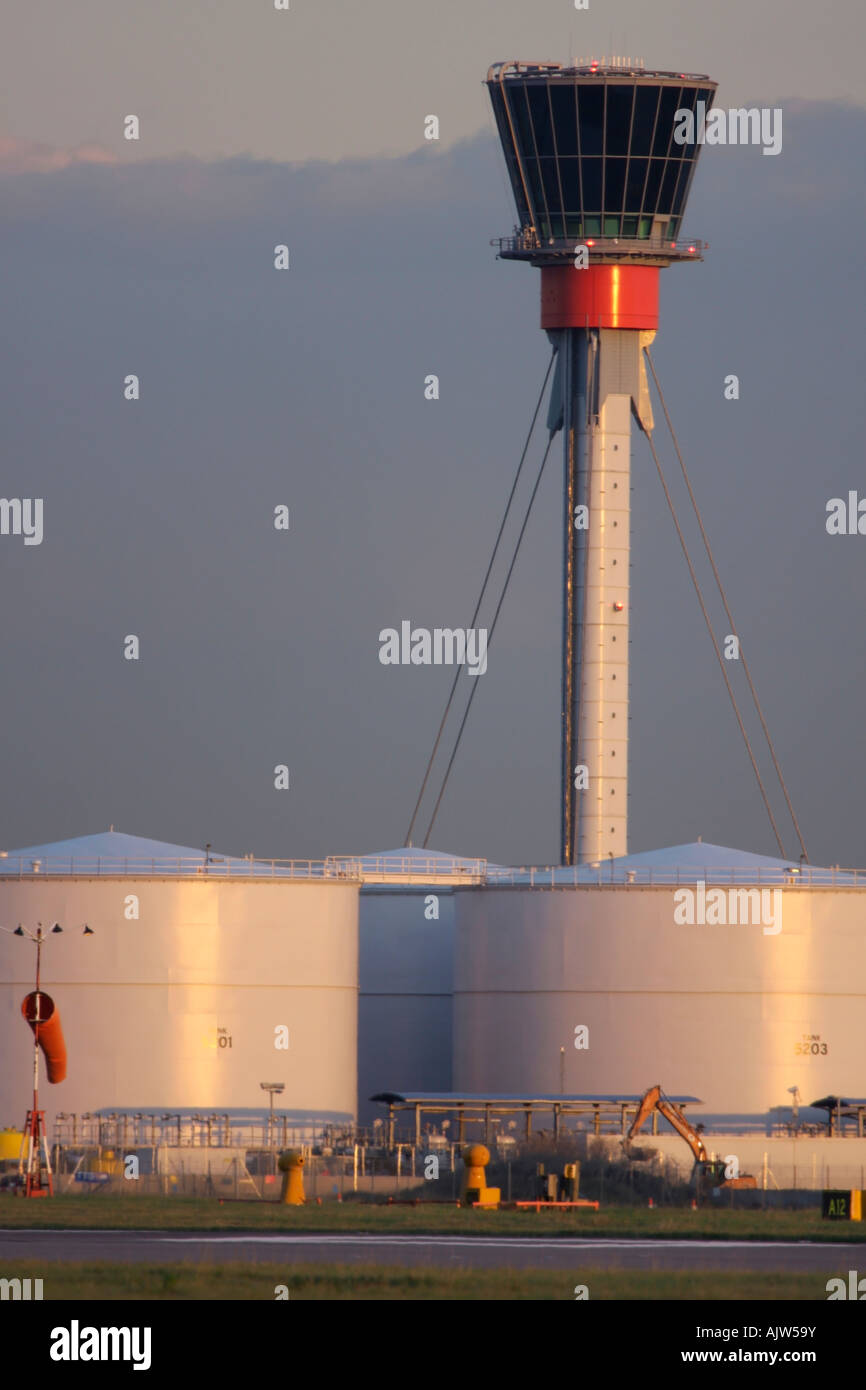 New air traffic control tower at Heathrow Airport London UK Stock Photo ...