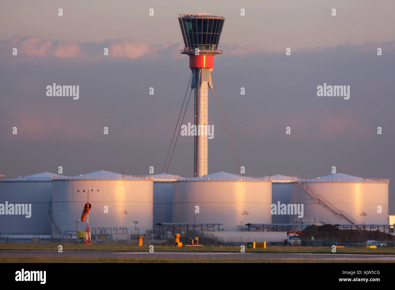 New air traffic control tower at Heathrow Airport London UK Stock Photo ...