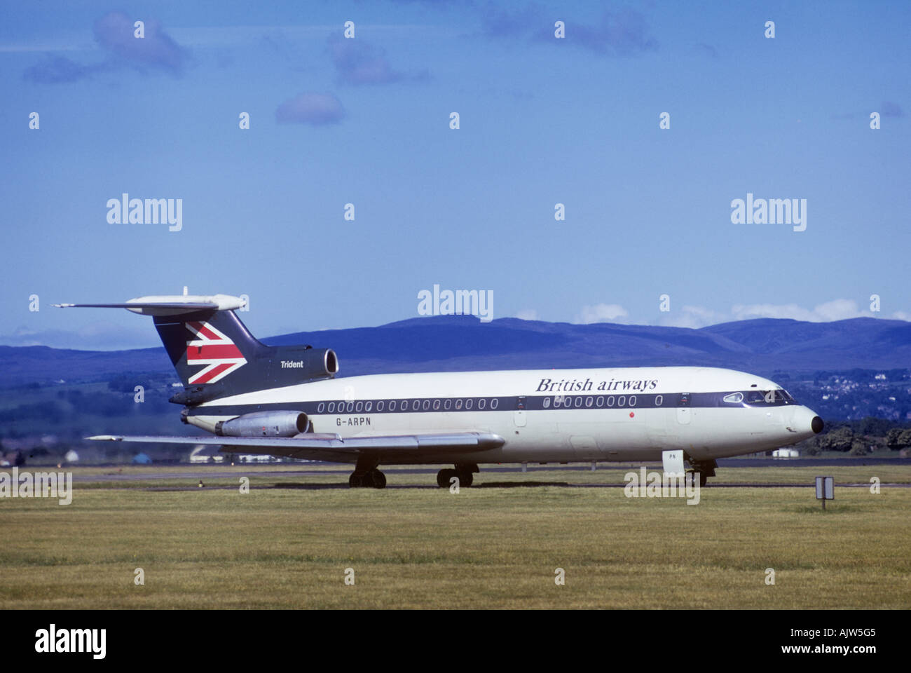 Hawker Siddeley Trident British Airways Glasgow Airport Scotland Stock ...