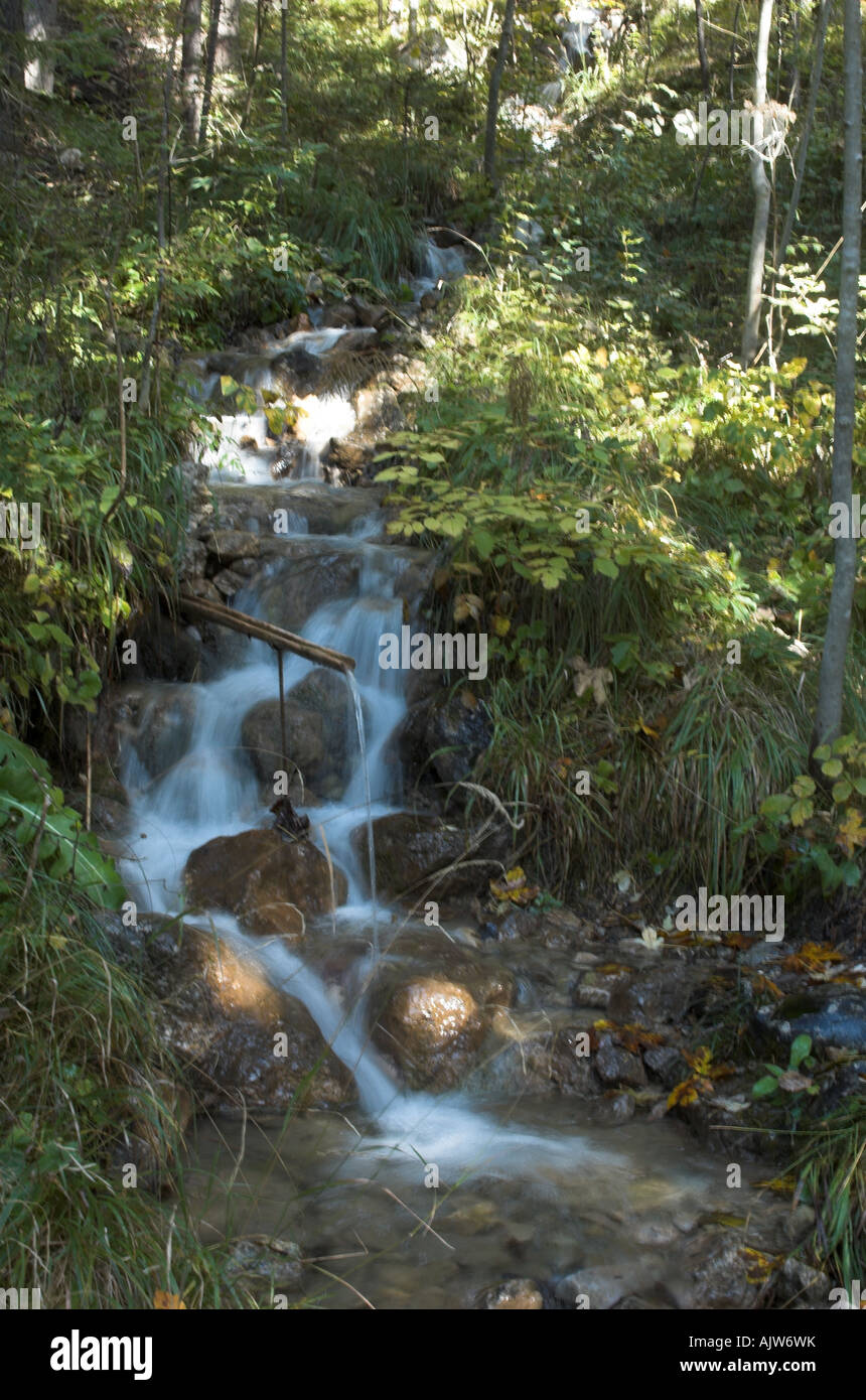 waterfall in scenic natural setting in Slovenia Stock Photo - Alamy