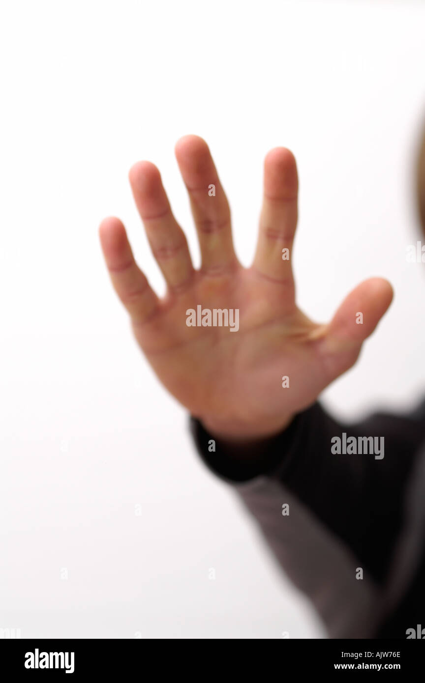 hand gesturing stop Stock Photo - Alamy