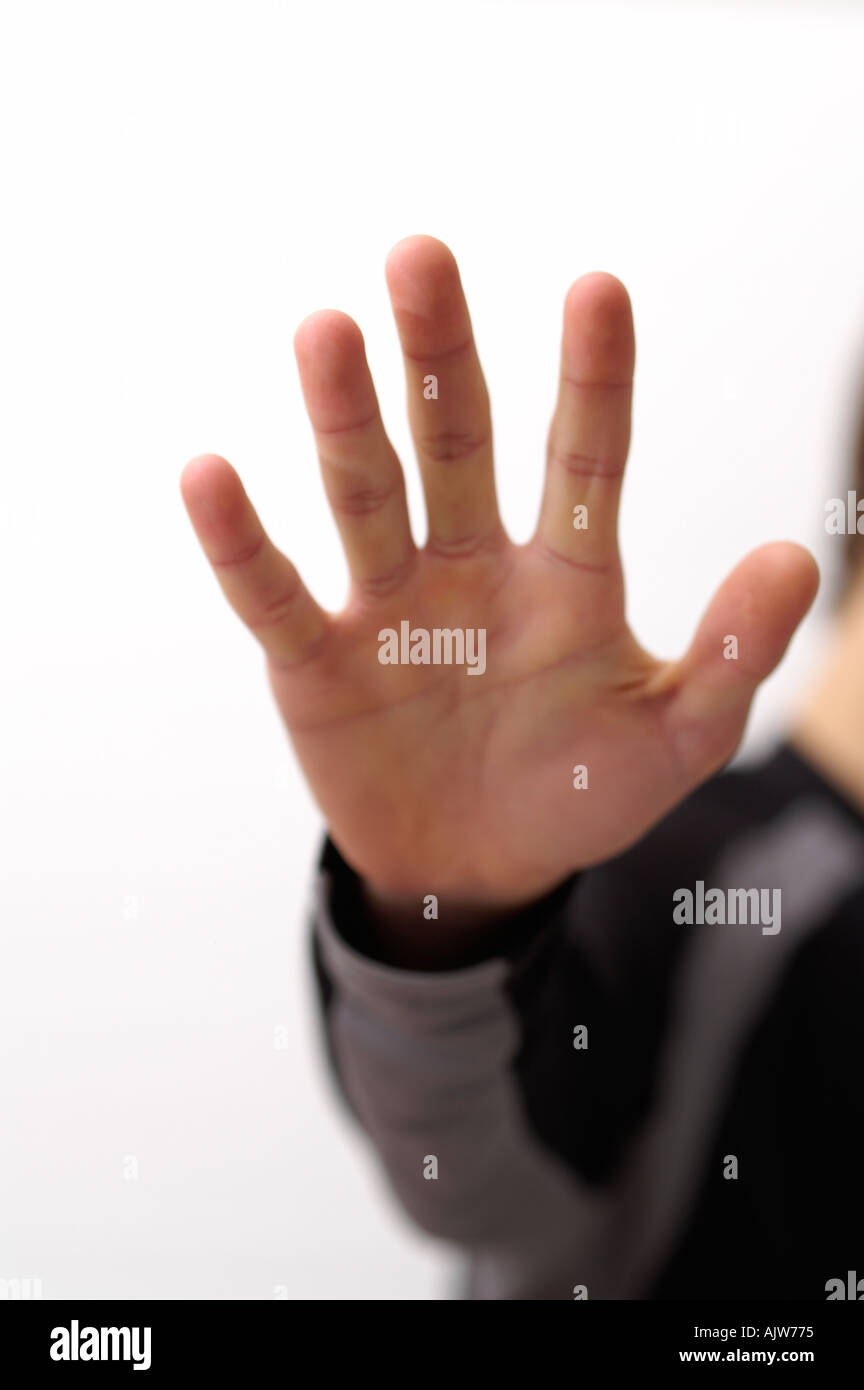 hand gesturing stop Stock Photo - Alamy
