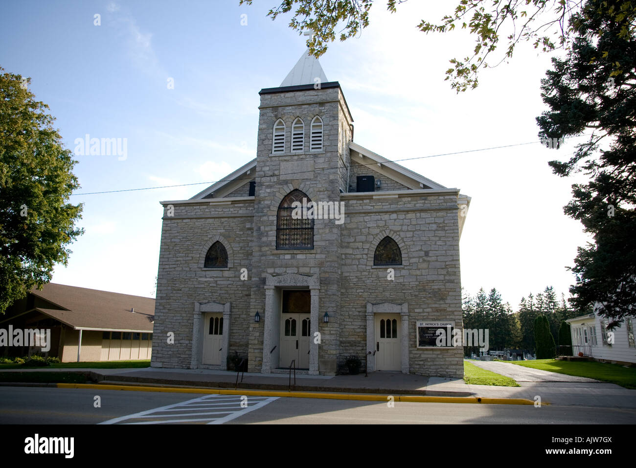 Saint Patrick Church, Benton, WI built 1852 facade stone building Stock ...