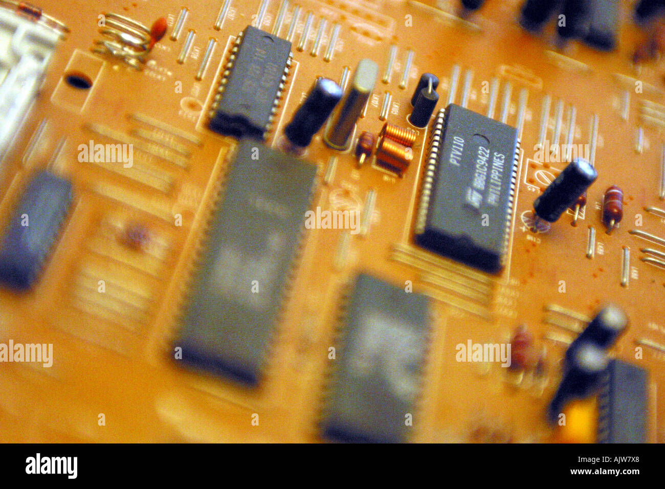 electronics components on a pcb board Stock Photo - Alamy