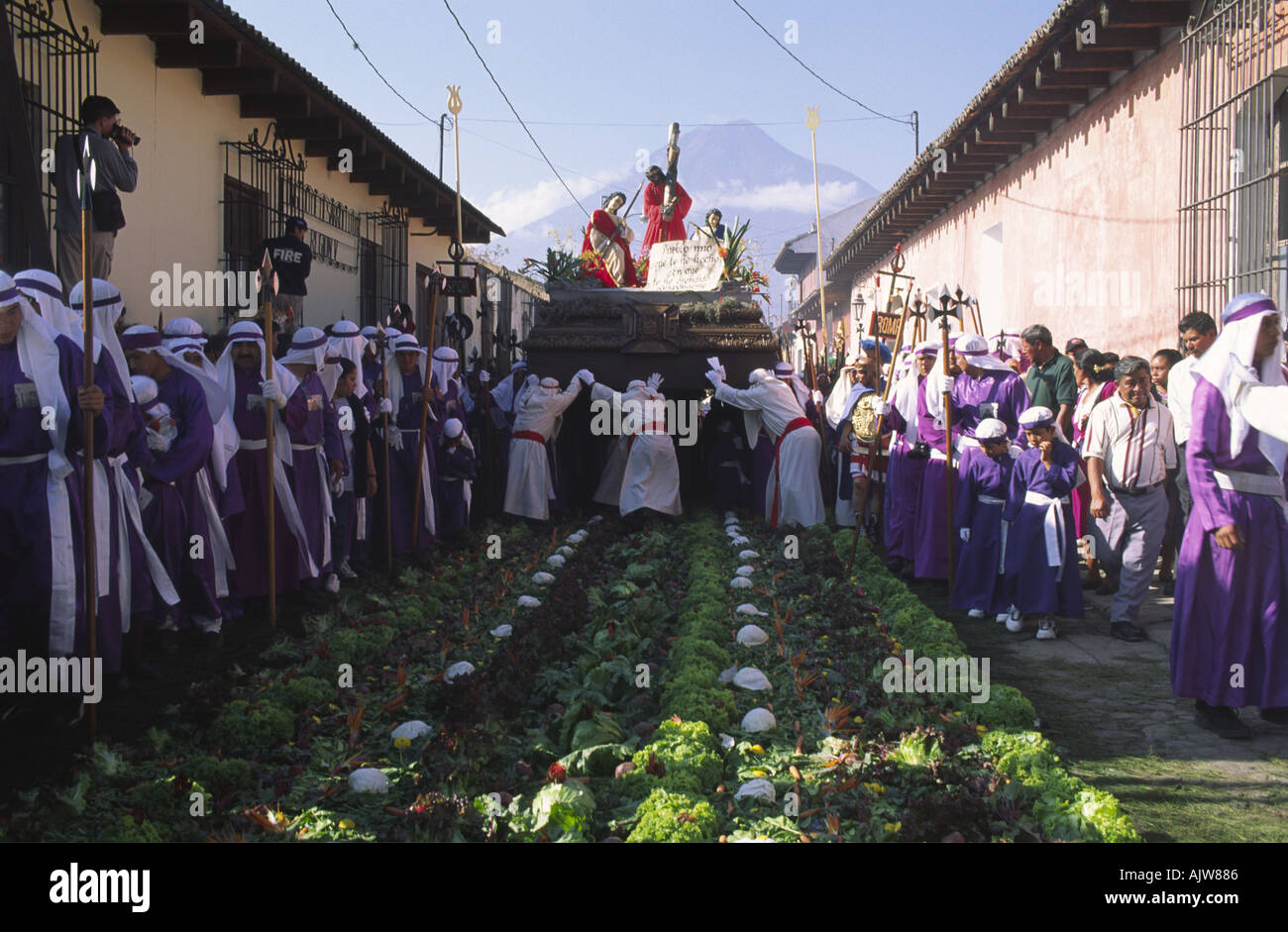 The Good Friday Procession during Semana Santa in Antigua Guatemala ...