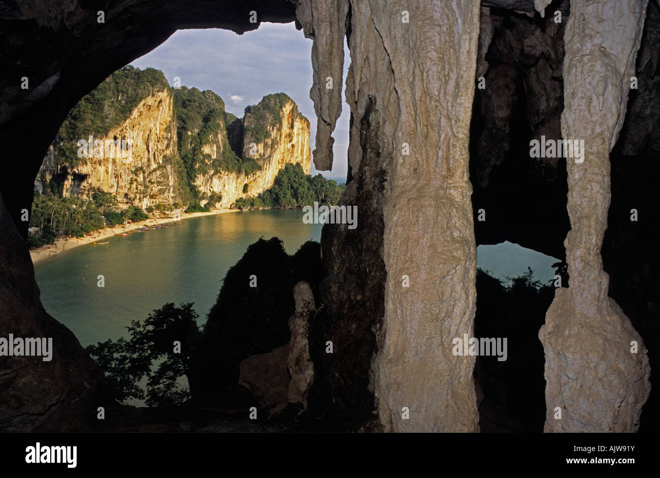 View From Cave to Ton Sai Beach Thailand Stock Photo - Alamy