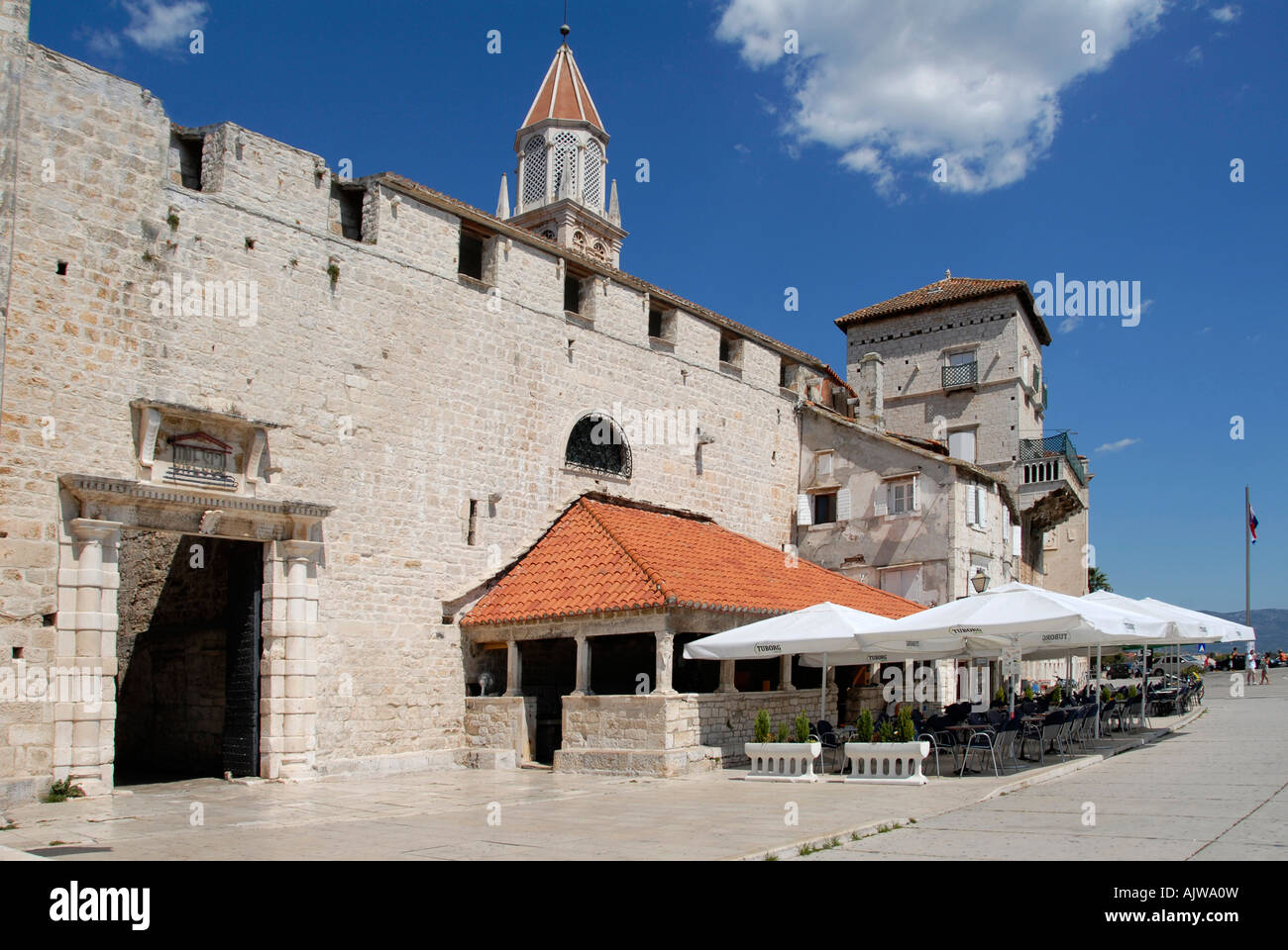 City wall and gate Trogir Croatia Stock Photo - Alamy