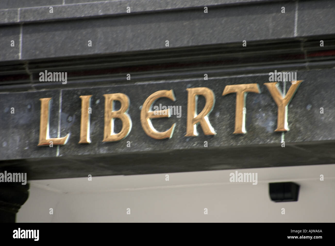 Liberty shop logo sign Regent Street London W1 England 2004 Stock Photo ...