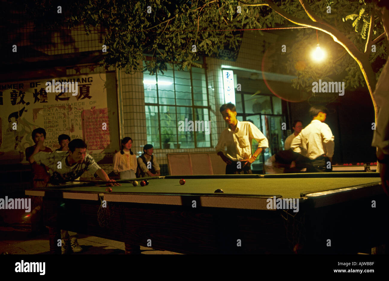 Night Playing Snooker at Night Dunhuang Silk Road China Stock Photo - Alamy