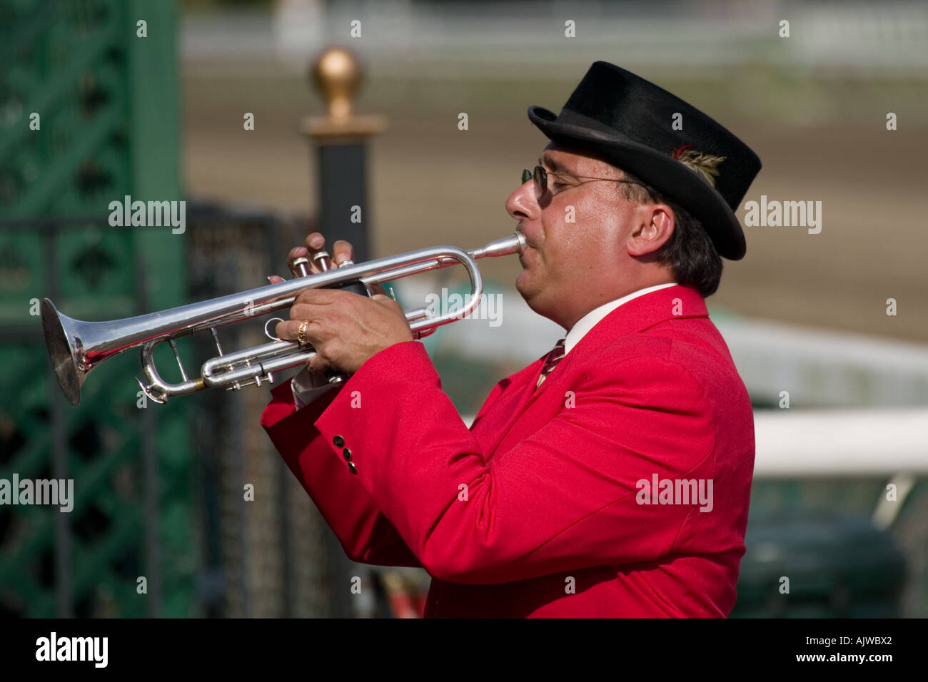 Bugler at Saratoga Race Course Saratoga Springs New York Stock Photo ...