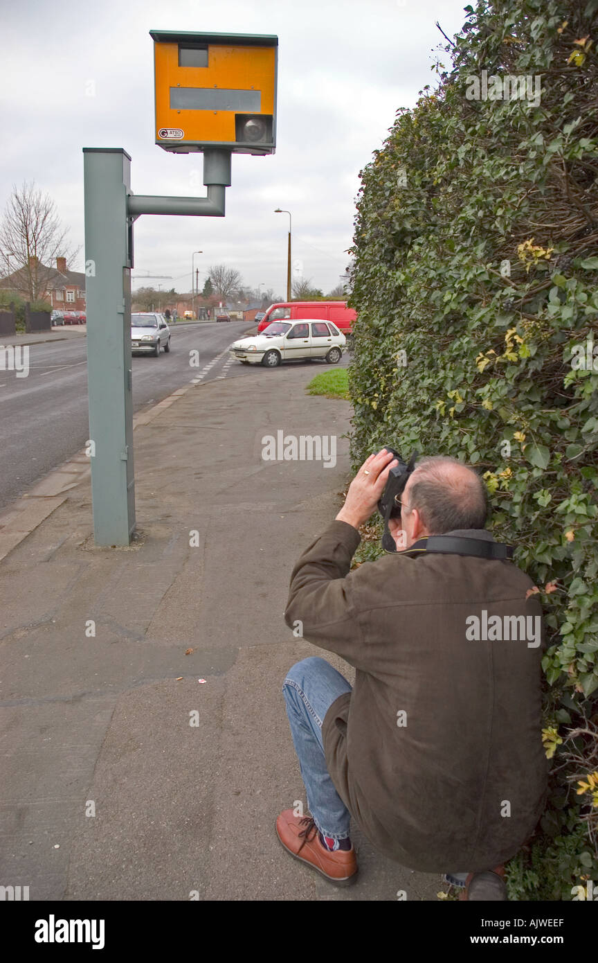 photographer photographing GATSO Speed detection camera Stock Photo - Alamy