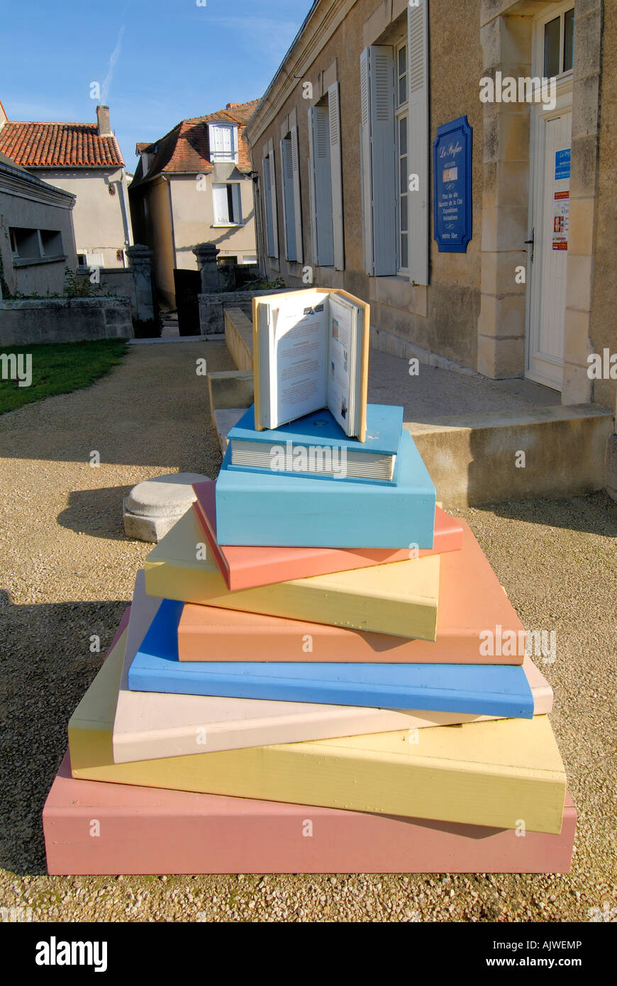 La Préface book center and oversize book display, Montmorillon, Vienne ...