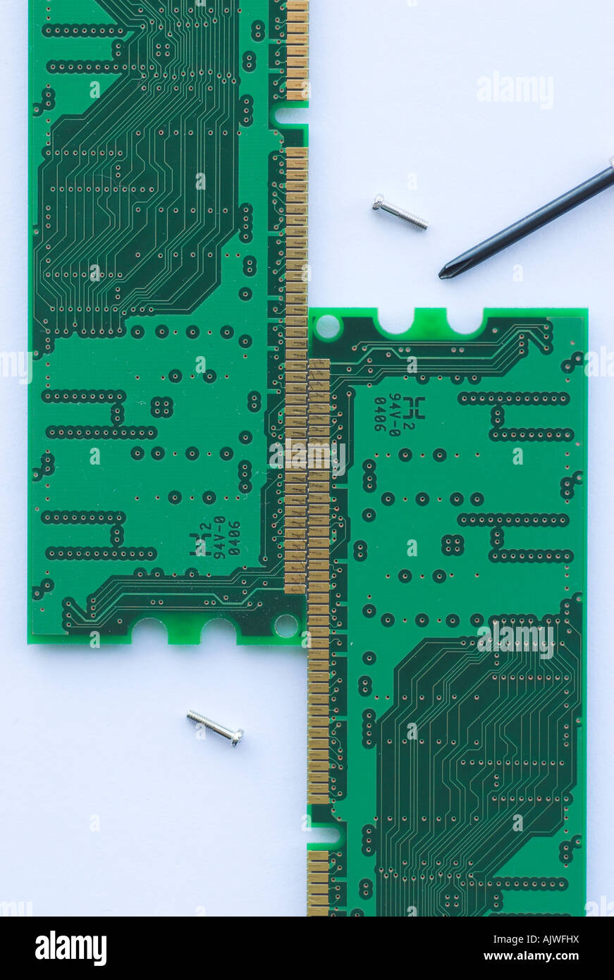 Memory boards, screwdriver and two screws Stock Photo - Alamy
