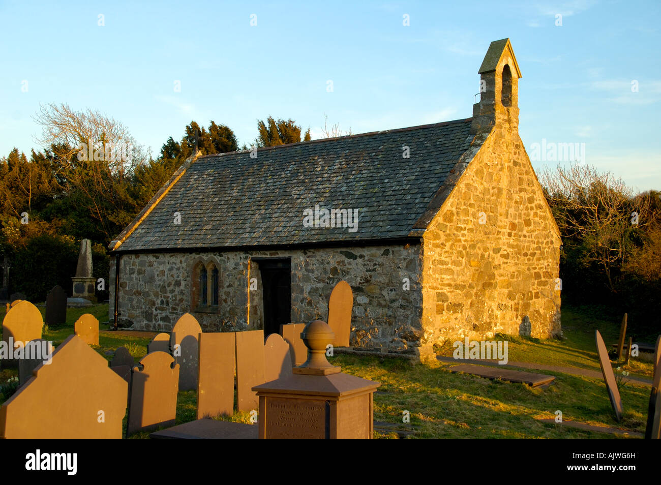 St Tysilio s Church Church Island Menai Strait North Wales Stock Photo ...