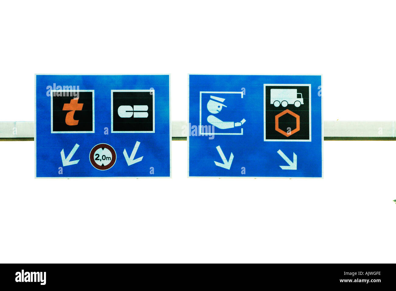 toll sign in france Stock Photo - Alamy