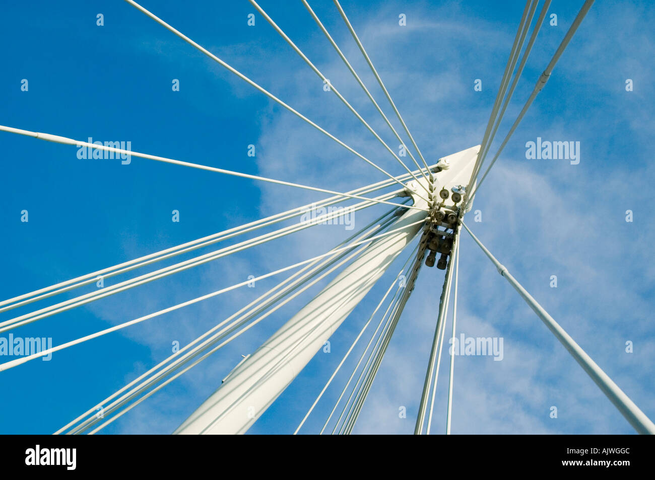 Horizontal abstract of part of the structure of a suspension bridge for ...