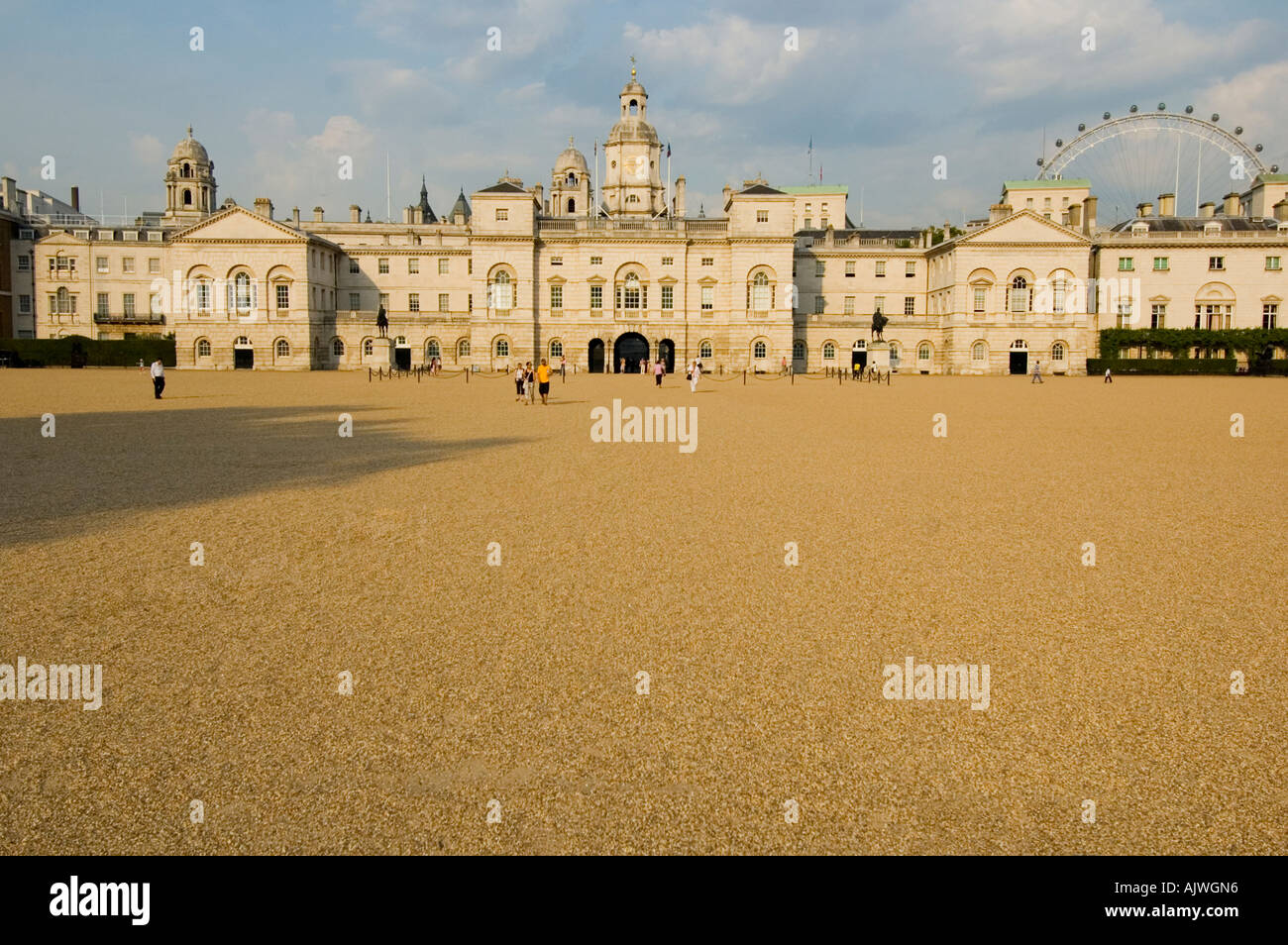 Horizontal wide angle view of the large parade ground outside Horse ...