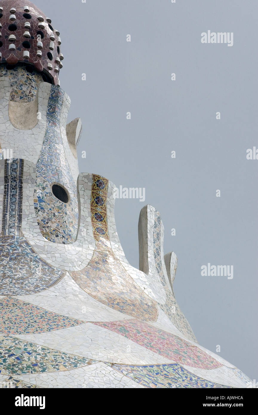 Spain Catalonia Barcelona Parc Guell Gaudi building Stock Photo - Alamy