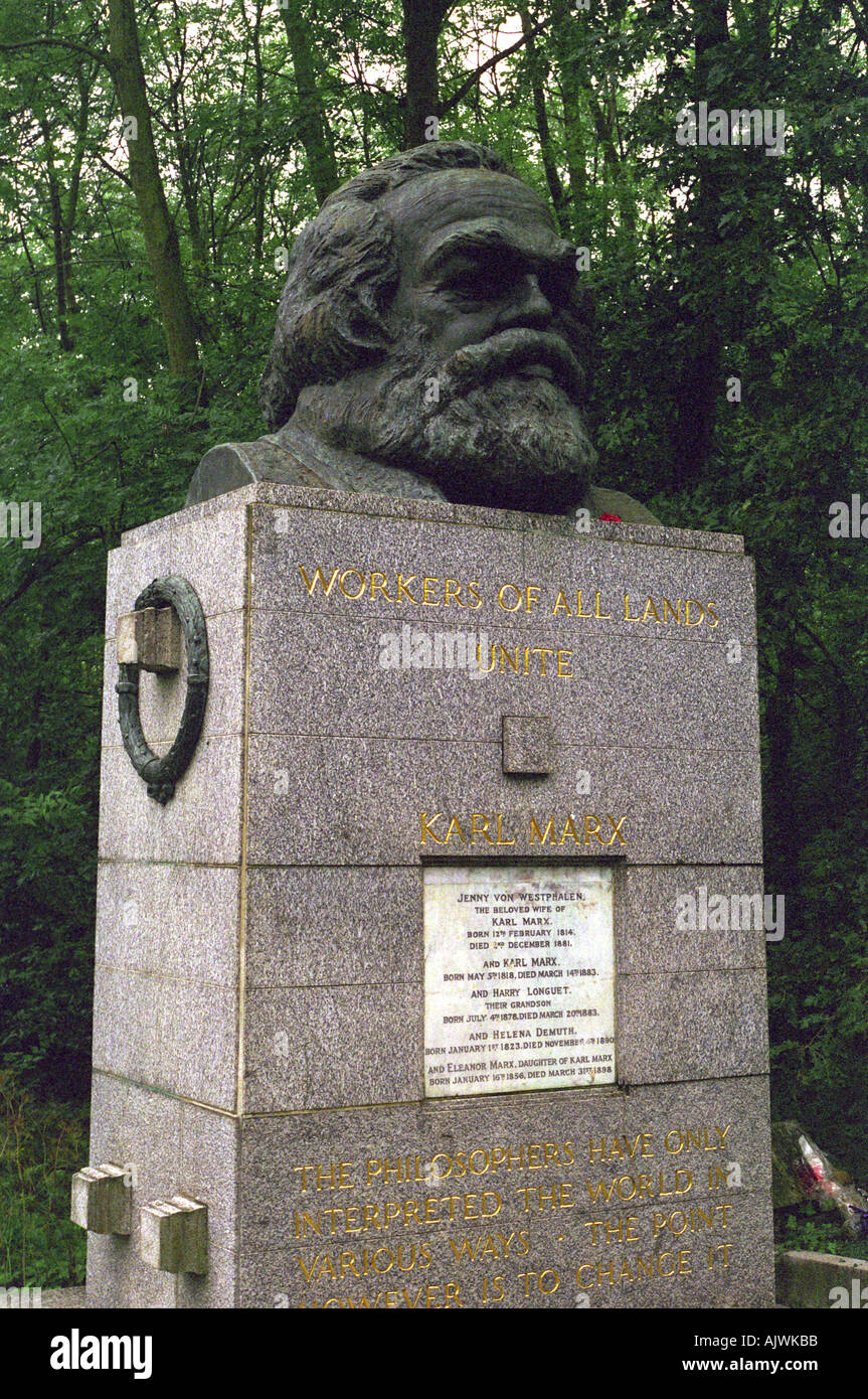 Karl Marx headston in Highgate Cemetery in London, UK Stock Photo - Alamy