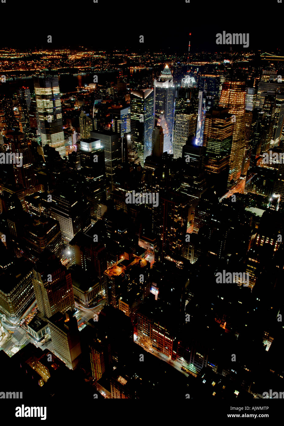 Times Square Skyline, New York Times Building and streets seen from The ...