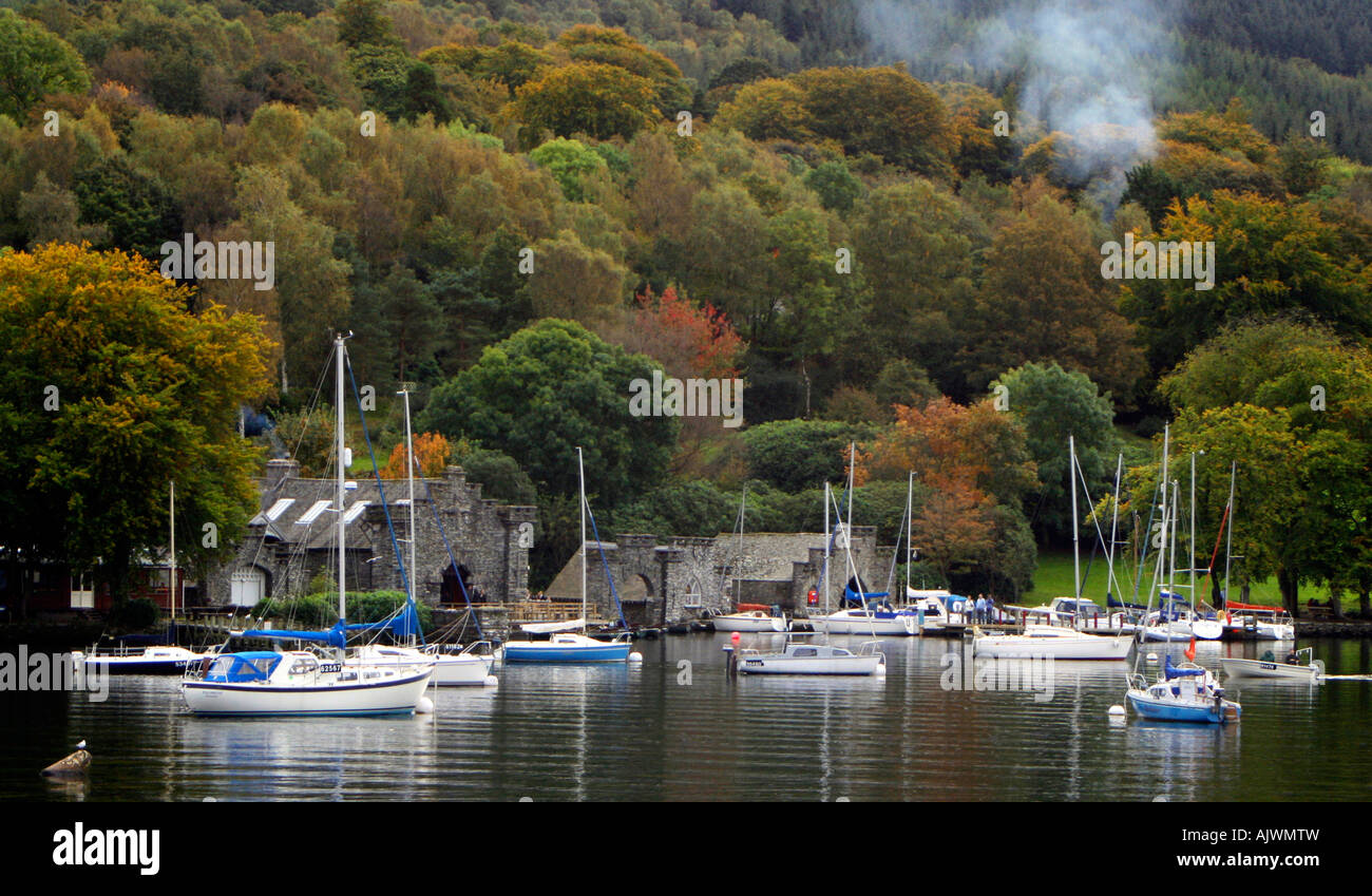 View of Lake Windermere in the Lake District National Park in early ...