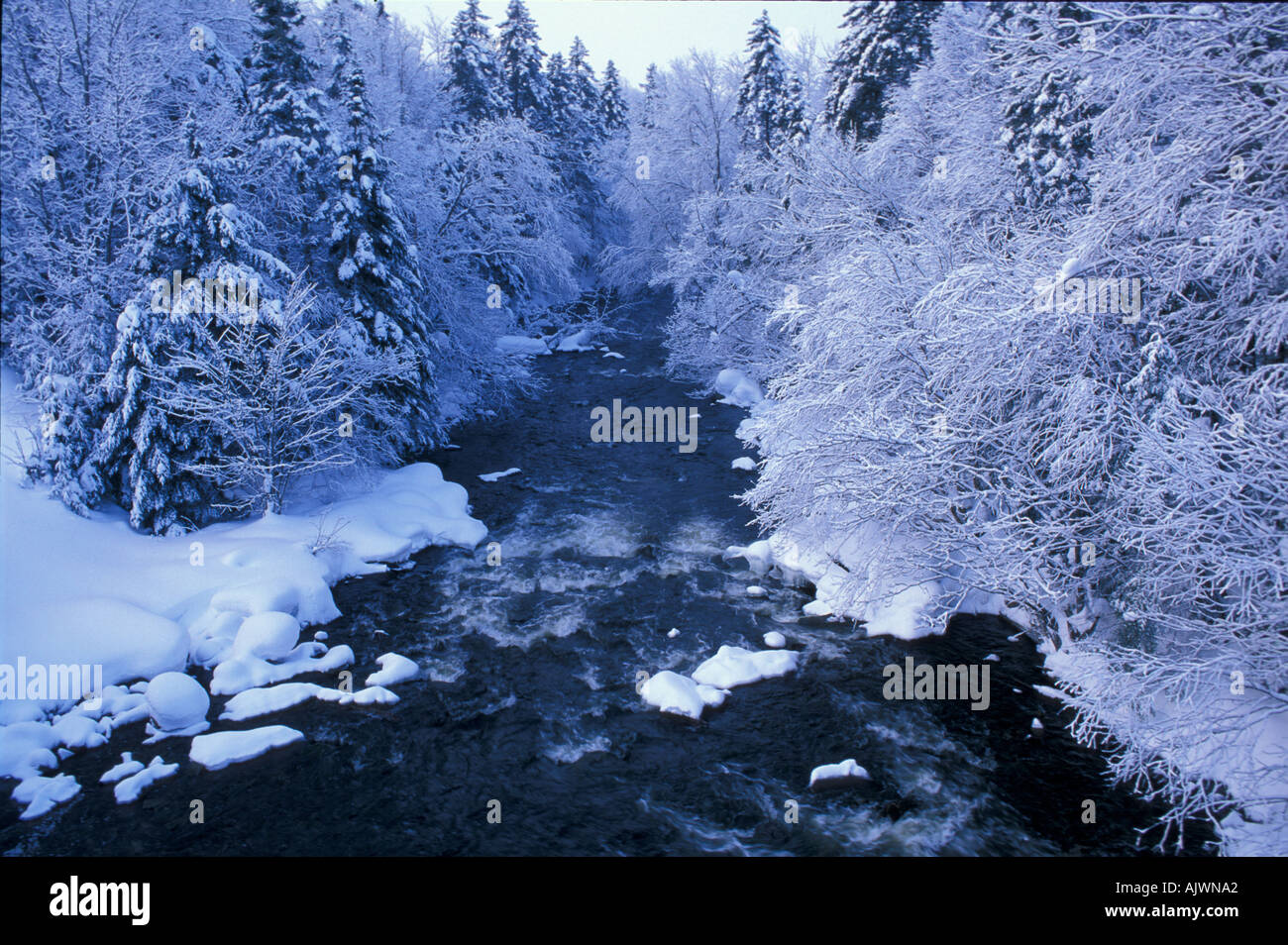 Pittsburg NH Fresh snow and the Connecticut River between First and ...