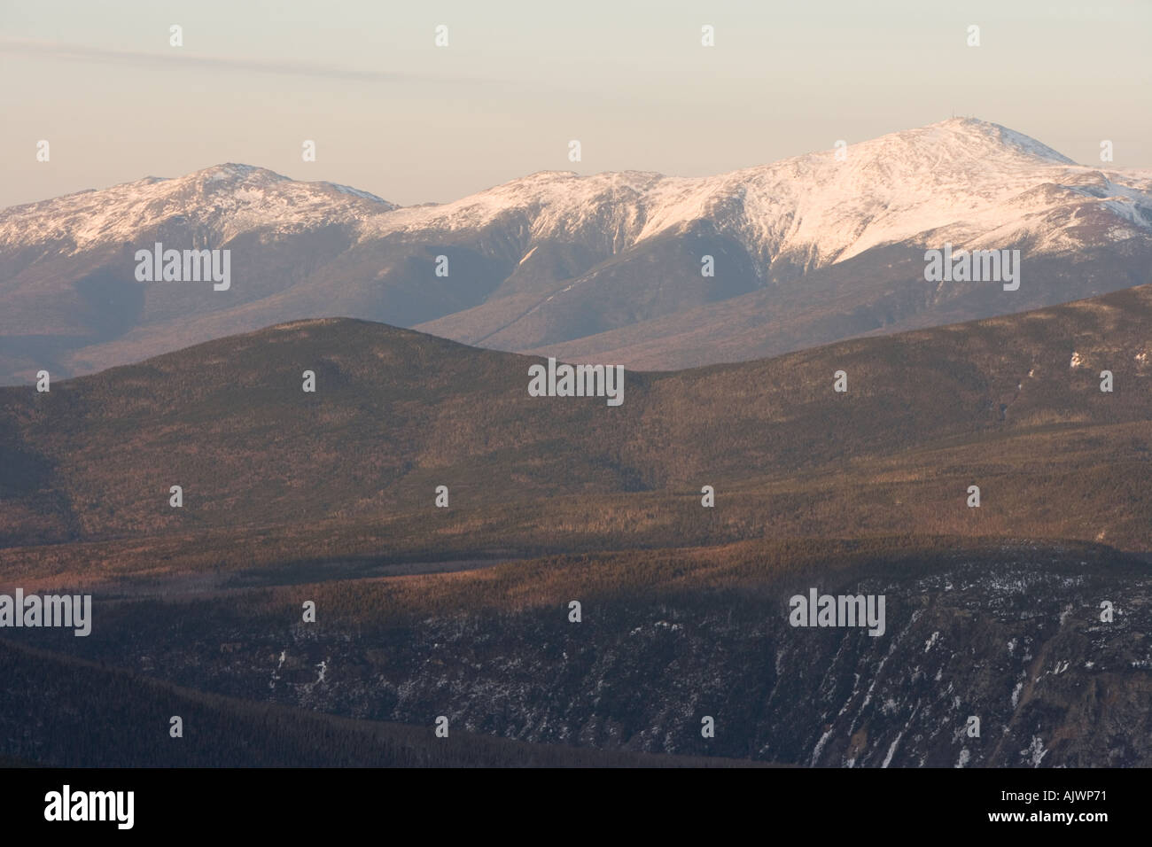 Mt Washington as seen from the summit of Mt Bond in the Pemigewasset ...
