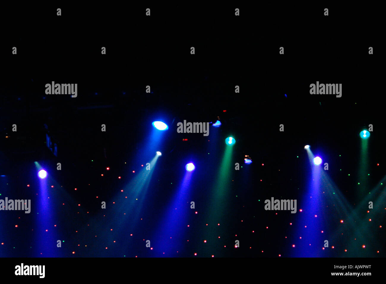 Colorful Stage Lights at a Theater with Copy Space Stock Photo - Alamy