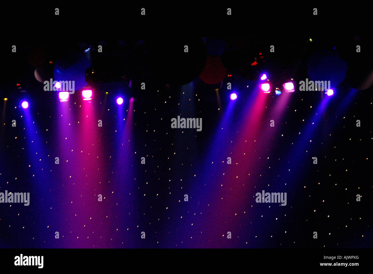 Colorful Stage Lights at a Theater with Copy Space Stock Photo - Alamy