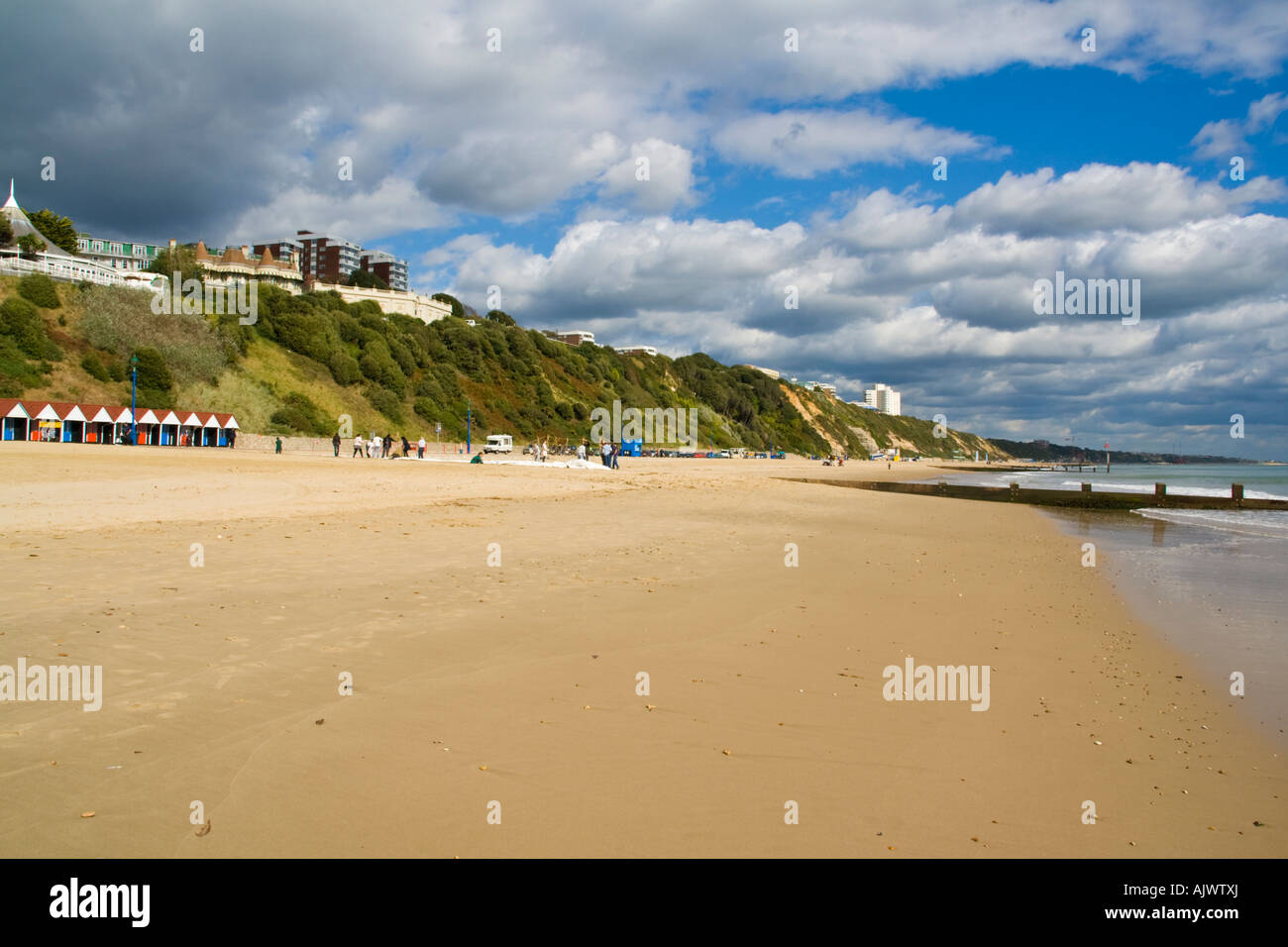 Cloudy blue sky over Bournemouth Beach Dorset England UK Stock Photo ...