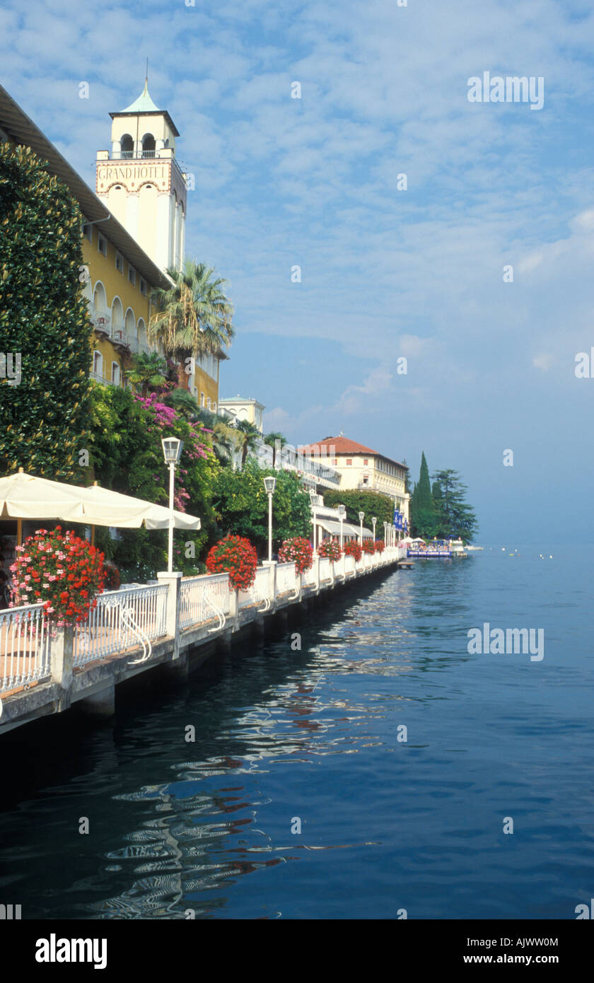 Grand Hotel building in Gardone Riviera Garda Lake Italy Europe Stock ...