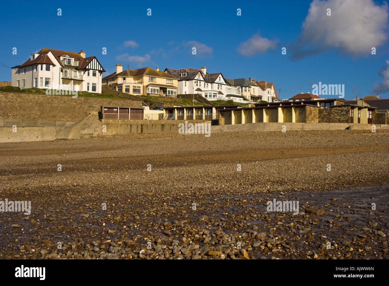 Crooklets Beach bude North Cornwall England UK with houses in the ...