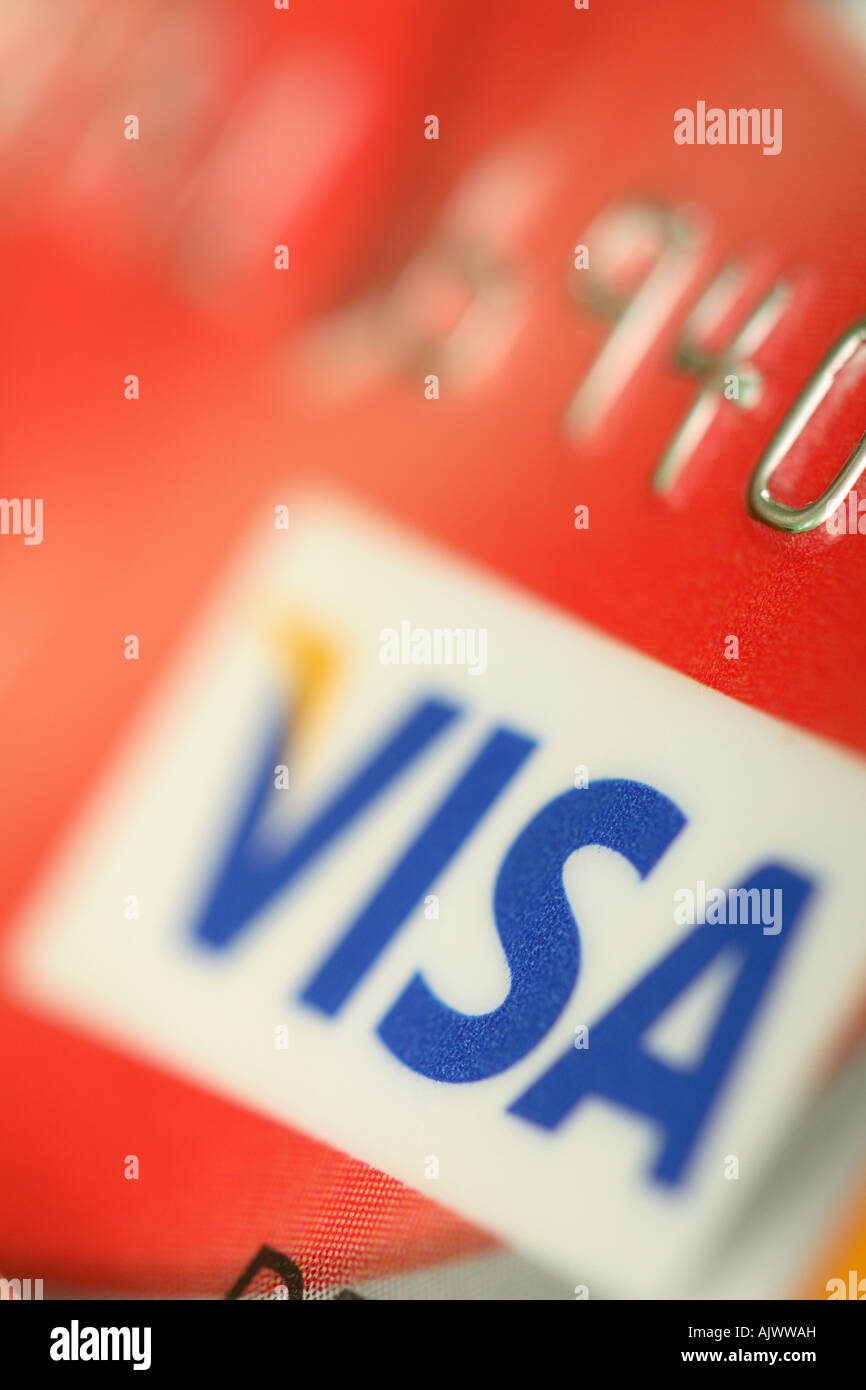 Visa credit card detail Stock Photo - Alamy