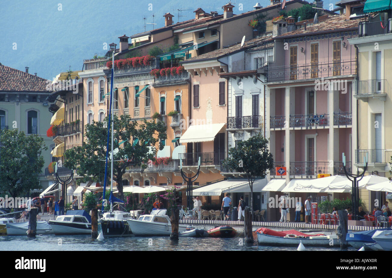People at the waterfront in Salo Garda Lake Italy Europe Stock Photo ...