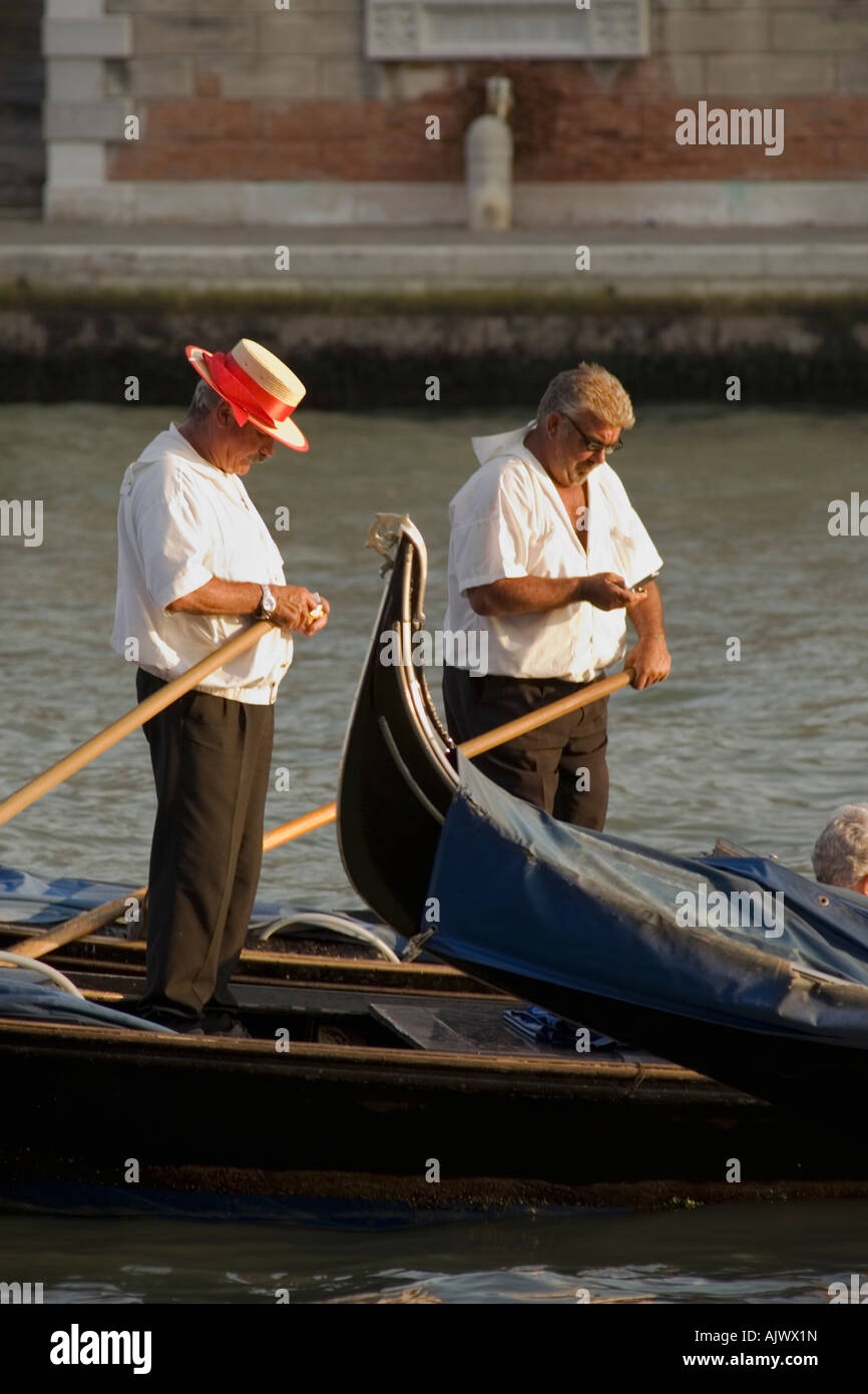 Gondoliers Grand Canal Venice Italy Stock Photo - Alamy