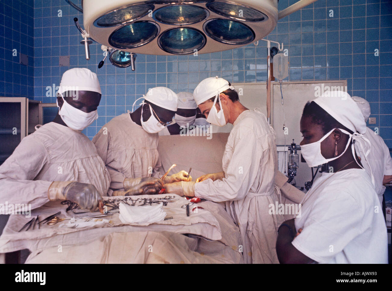 In a Kinshasa Congo hospital an operation is being performed Stock ...