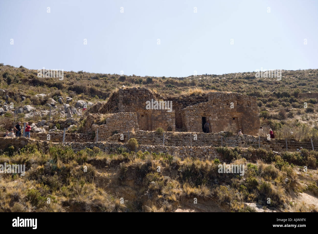 Inca Ruins on the Isla del Sol, the Island of the Sun on Lake Titicaca ...