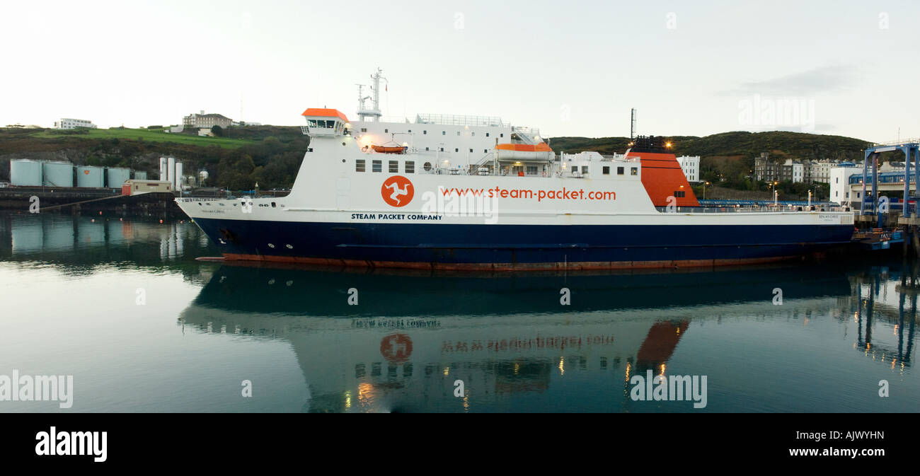 Ben-my-Chree boat in Douglas harbour in old livery Stock Photo - Alamy