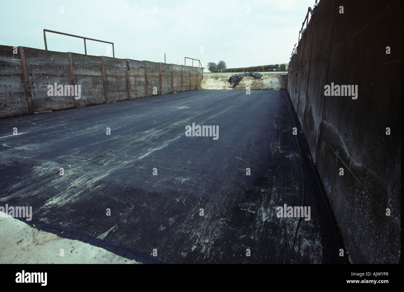 Empty silage clamp with new tarmac base to prevent effluent seepage ...