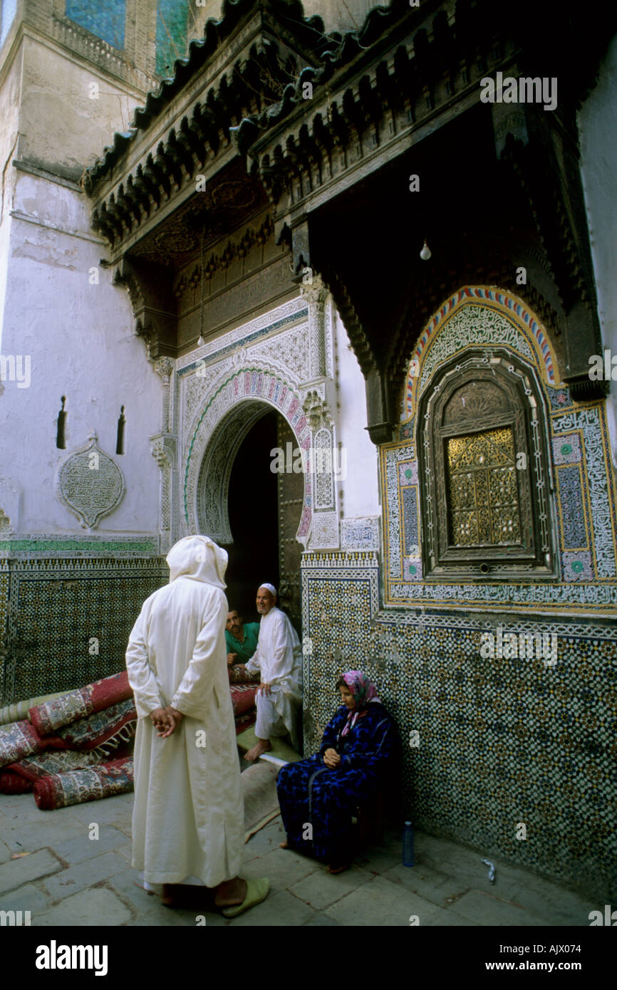 Morocco Fes street scene Stock Photo - Alamy