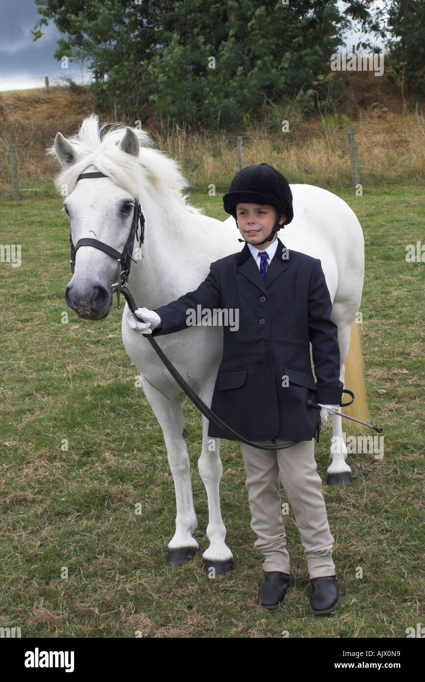 Eriskay Pony and Rider at a Show Stock Photo - Alamy
