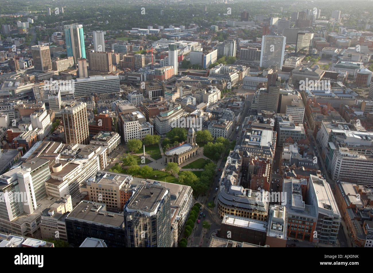 Aerial view Birmingham and its Cathedral Stock Photo - Alamy