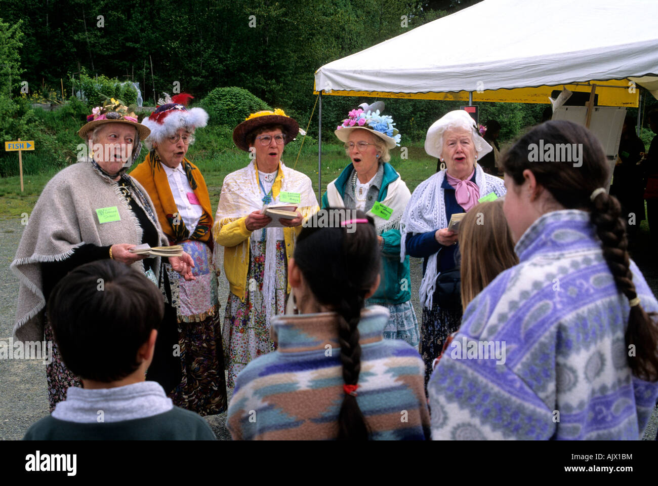 The Raging Grannies sing at Stony Creek Great Salmon send off Burnaby ...