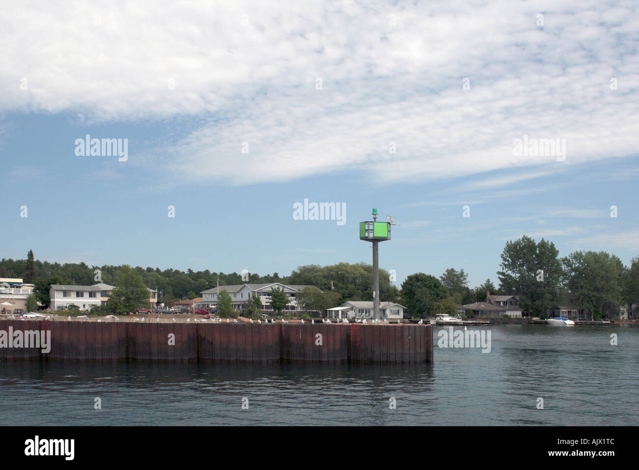 Breakwater at La Pointe on Madeline Island in Lake Superior Stock Photo ...