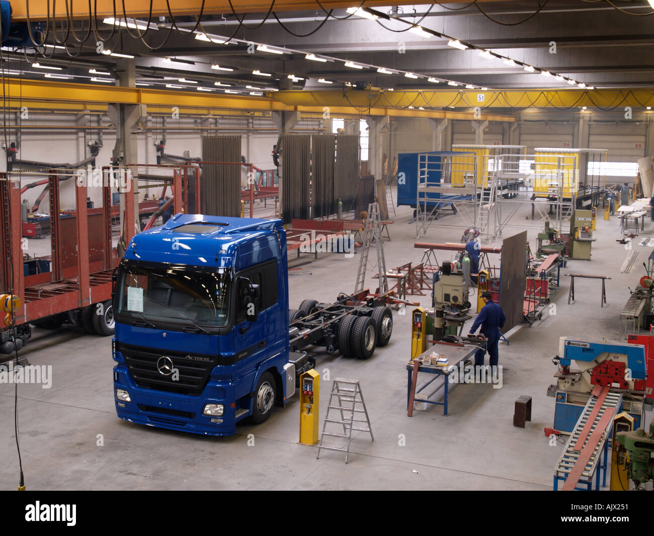 New Mercedes Actros truck with empty chassis having new custom made ...