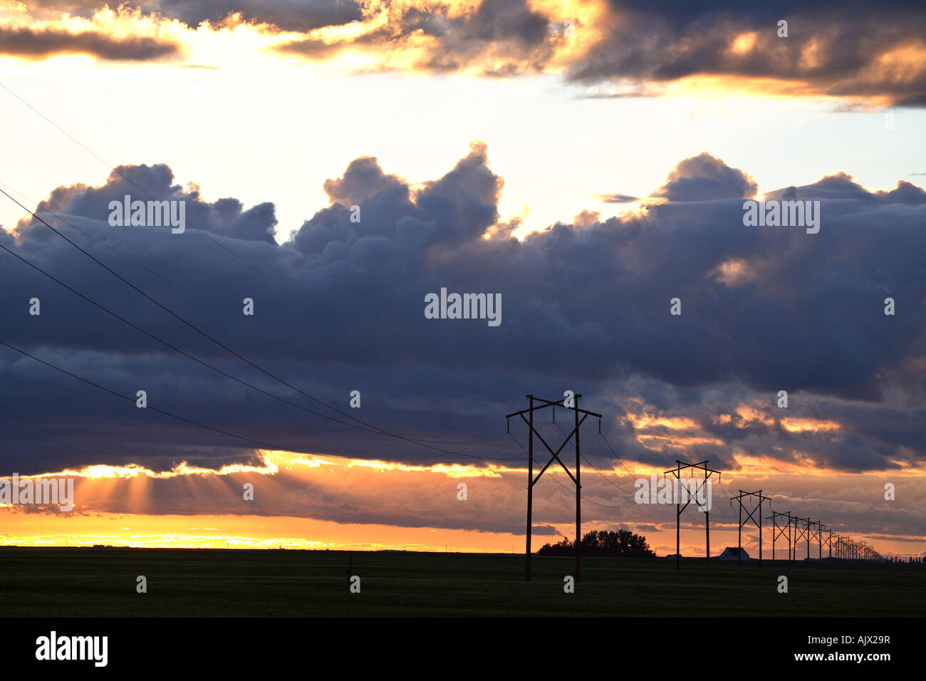 Sunset and colorful clouds in scenic Saskatchewan Stock Photo - Alamy