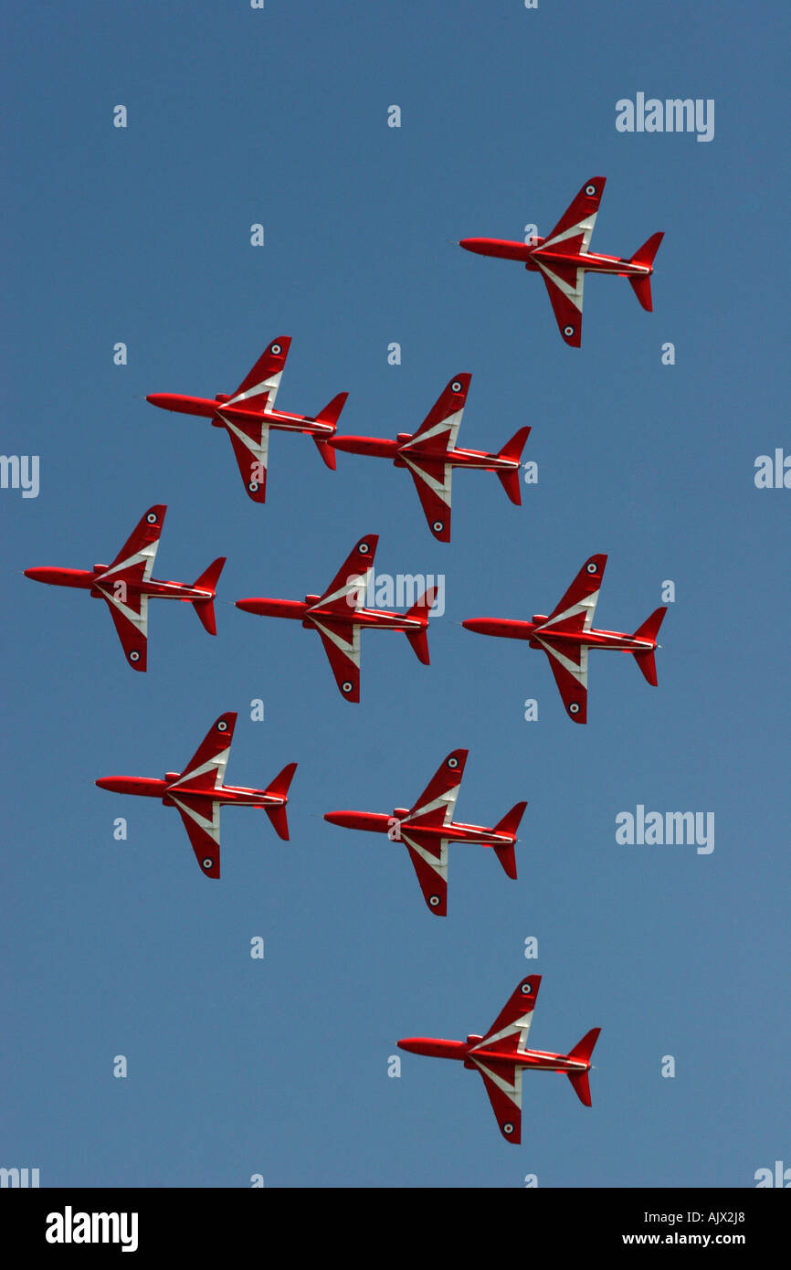 Red Arrows RAF display team Stock Photo - Alamy