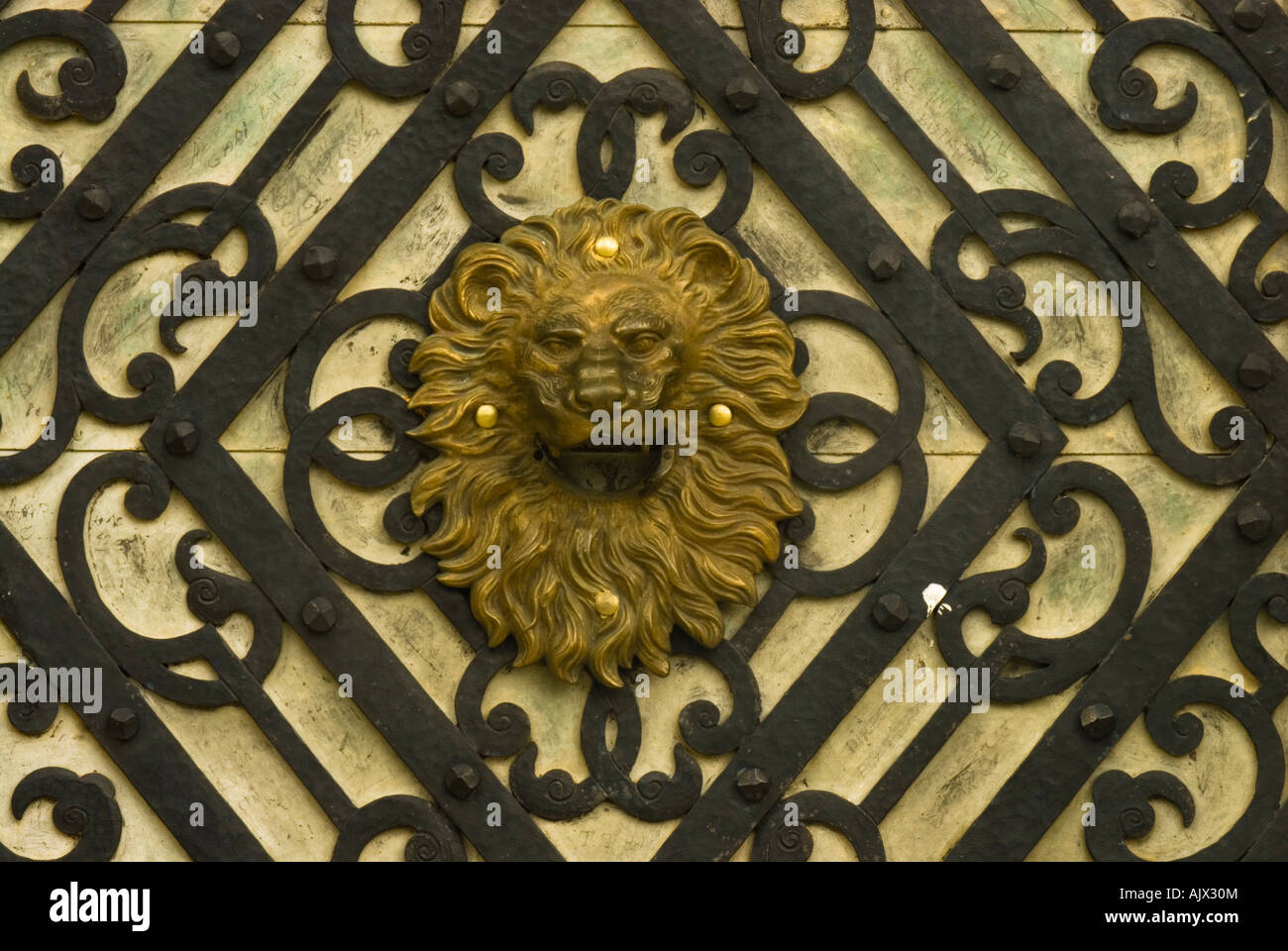 Detail of a door, Peles Castle, Sinaia, Romania Stock Photo - Alamy