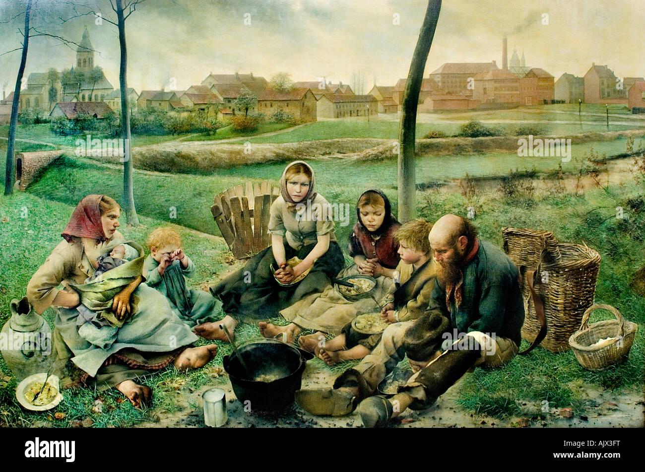 Leon Frederic 1856 1940 chalk sellers 1882 1883 Belgium Belgian Stock ...